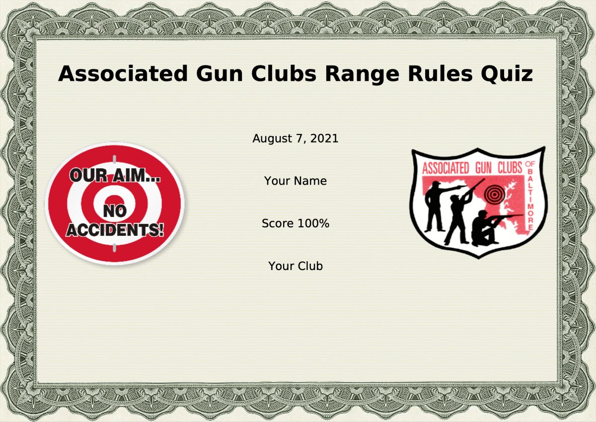 Range Rule Quiz - Associated Gun Clubs of Baltimore